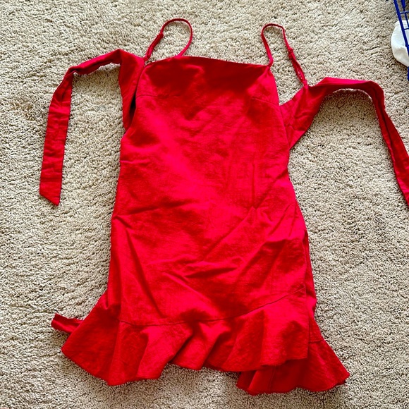 Dresses | Sexy Red Linen Open Back Dress | Poshmark